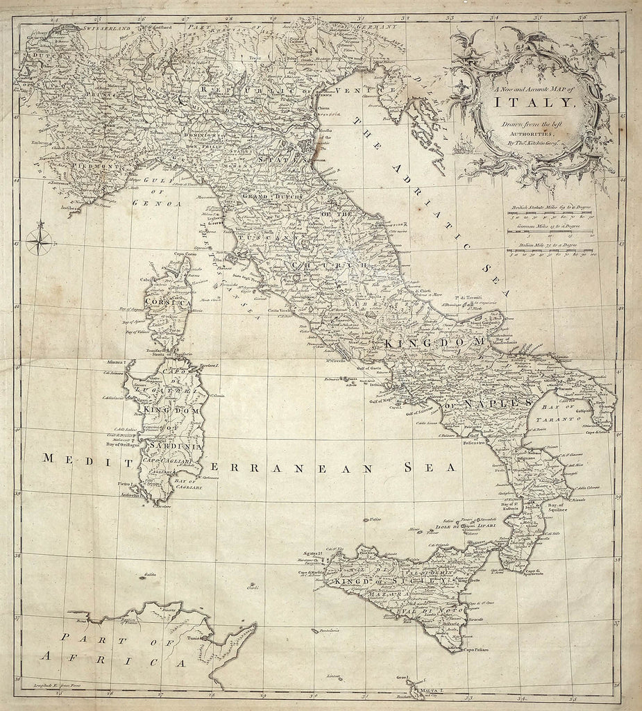 (Italy) A New and Accurate Map of Italy. – The Old Map Gallery