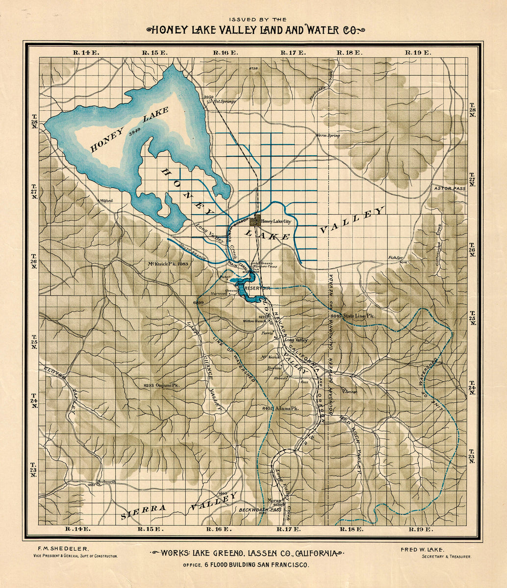 (CA. - Honey Lake area) (Honey Lake Valley Land And Water Co.) – The ...