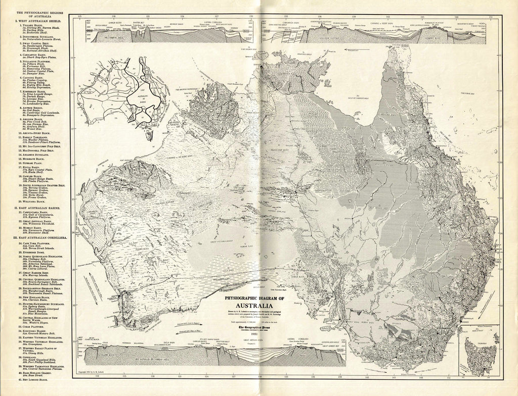 (Australia) Physiographic Diagram of.... – The Old Map Gallery
