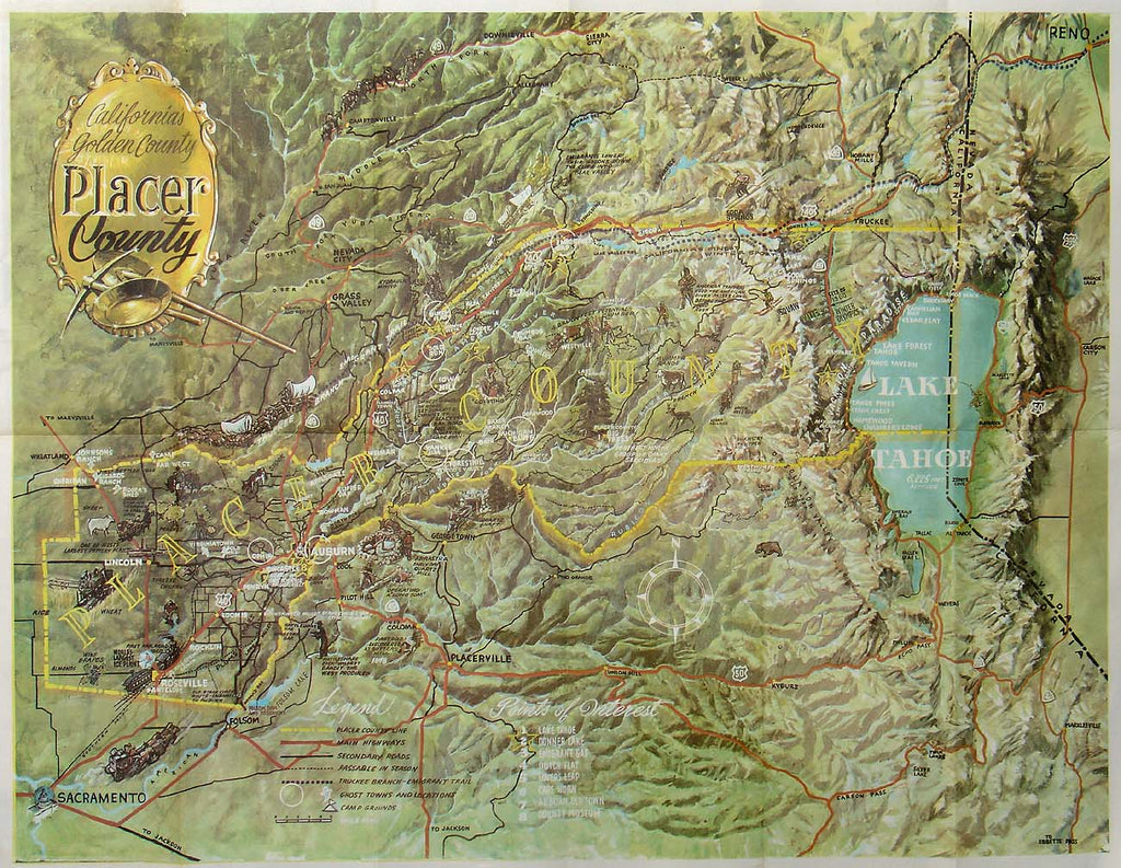 (CA.-Placer County) California's Golden County – The Old Map Gallery