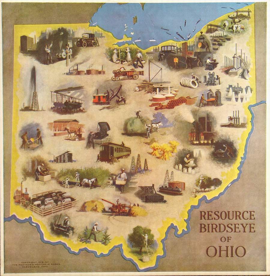 (Ohio) Resource Birdseye of Ohio – The Old Map Gallery