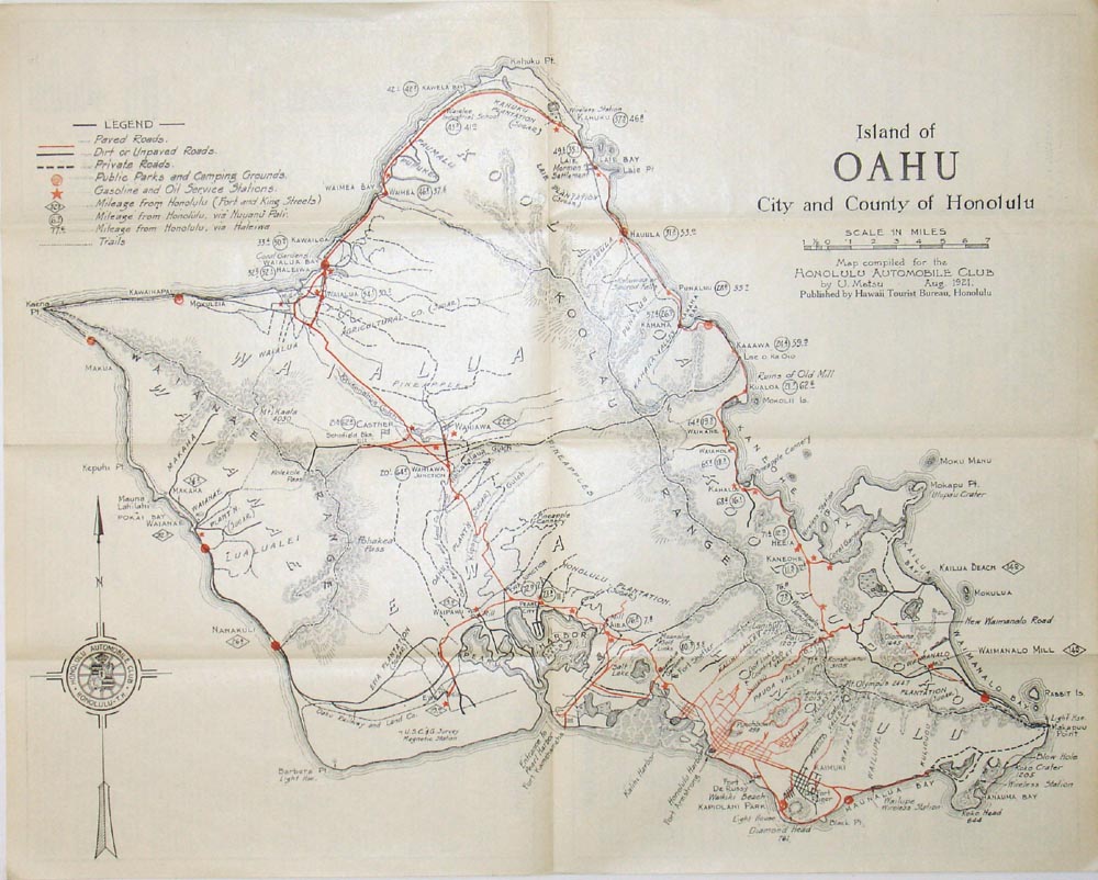 Island of Oahu City and County... – The Old Map Gallery