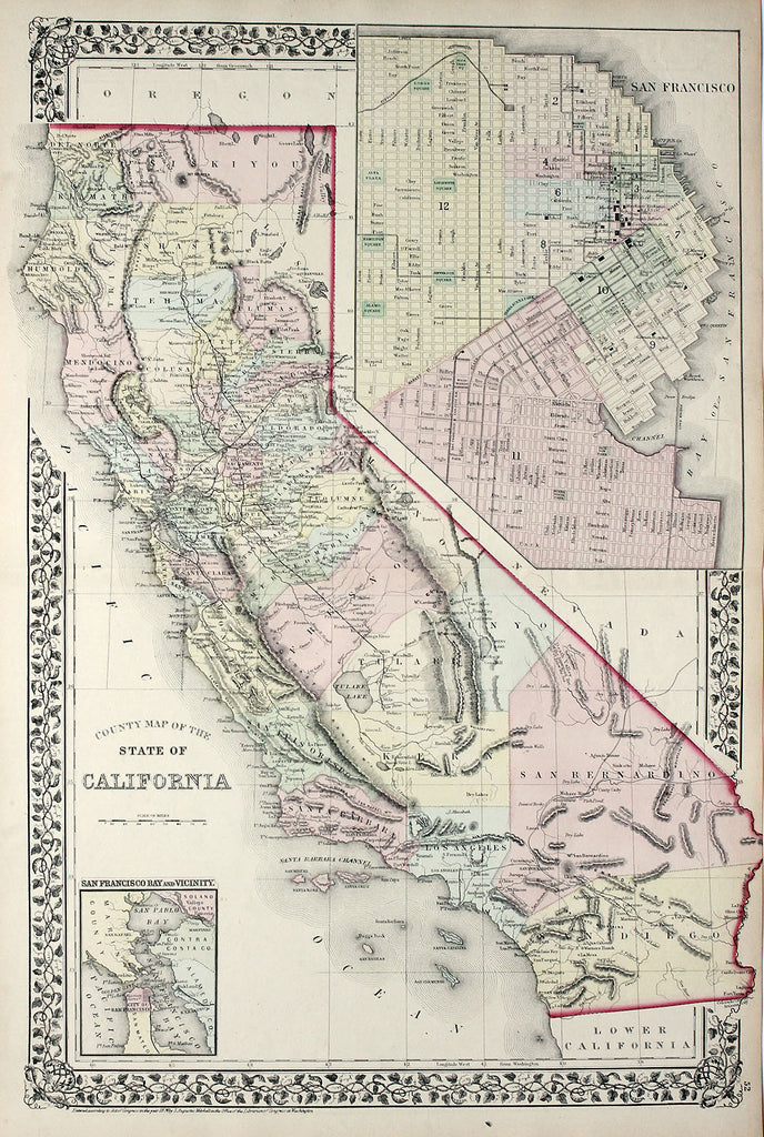 (CA.) County Map of... – The Old Map Gallery