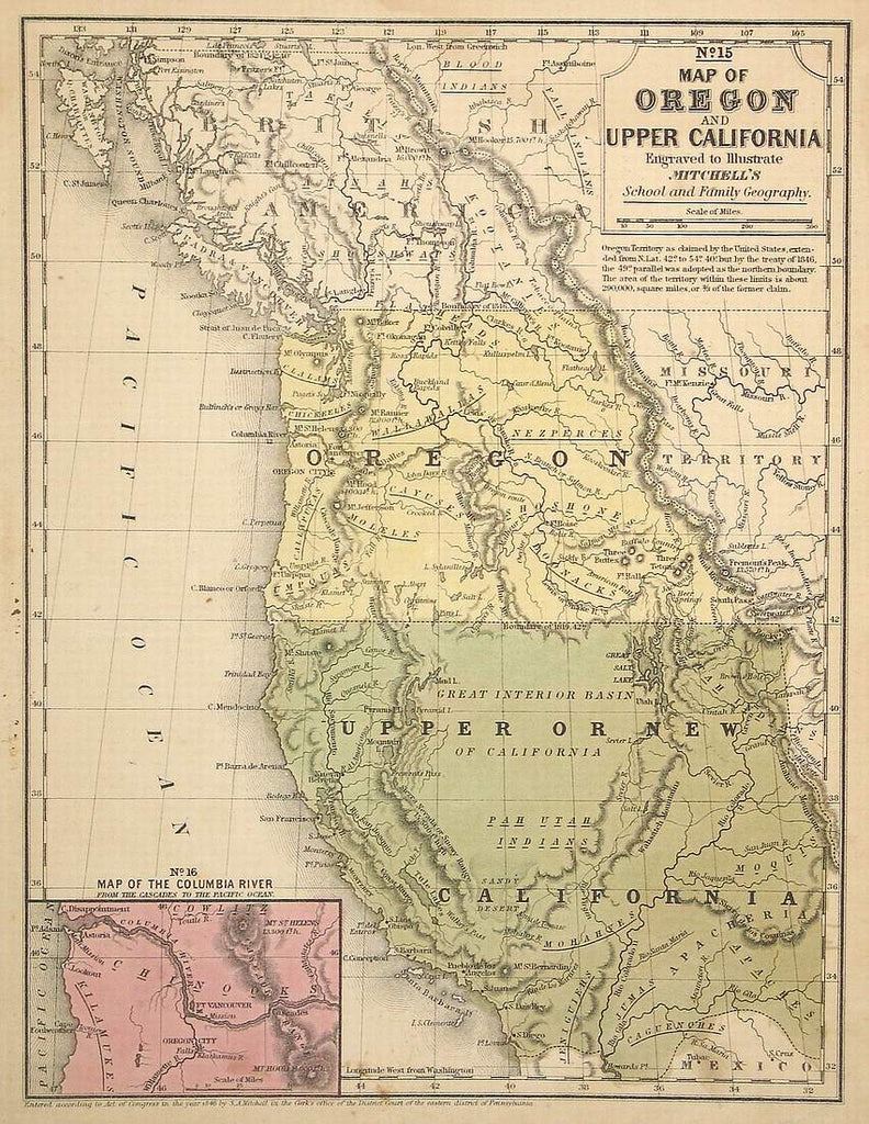 Map of Oregon and Upper California – The Old Map Gallery
