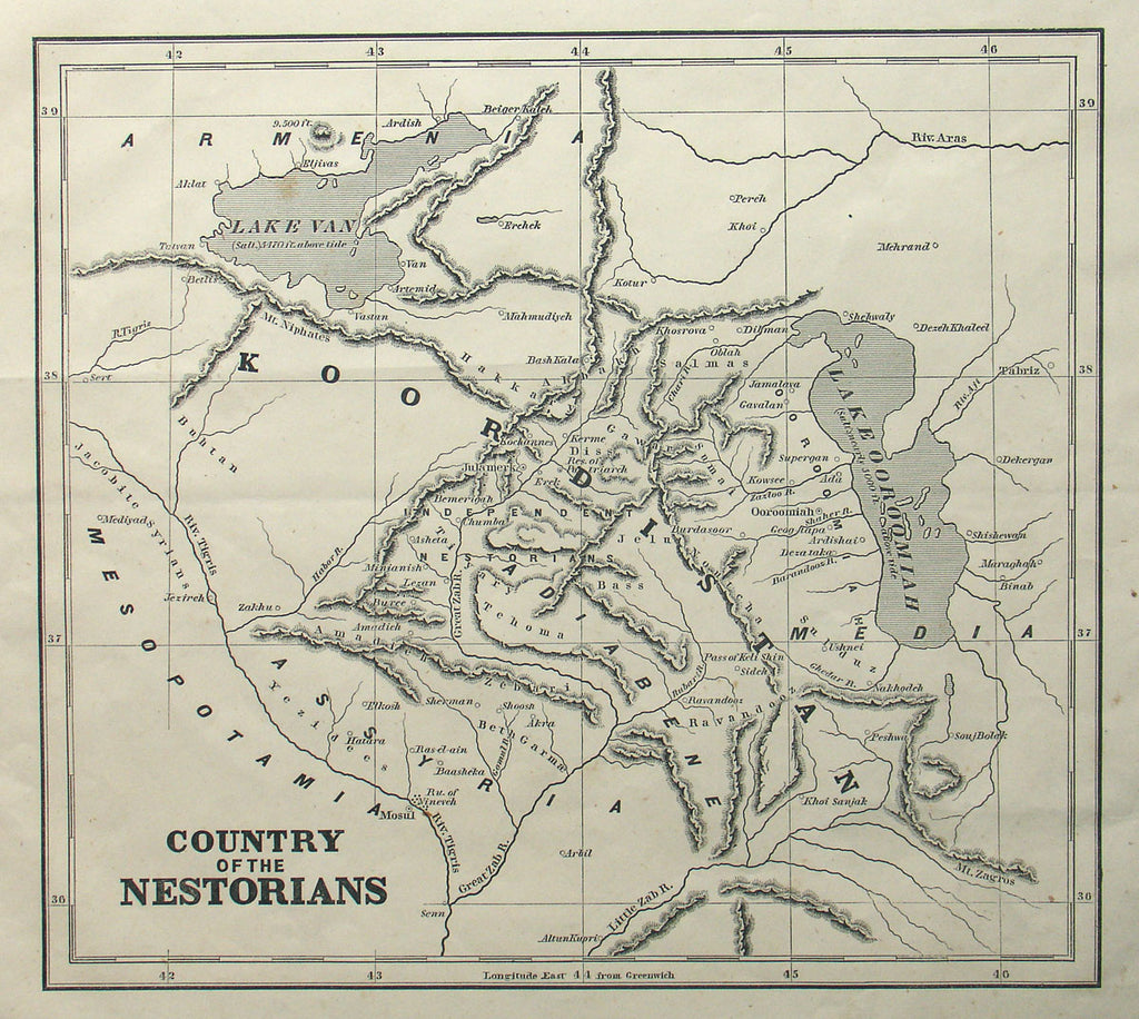 (Iran - Kurdistan) Country of the Nestorians – The Old Map Gallery