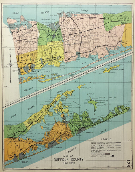 (NY-Suffolk County) Map of Suffolk County – The Old Map Gallery