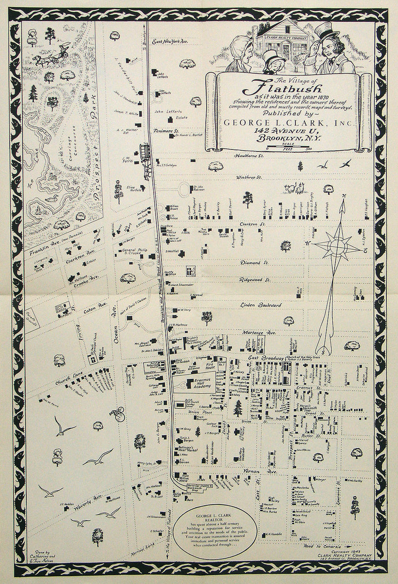 (NY - Brooklyn) The Village of Flatbush... – The Old Map Gallery