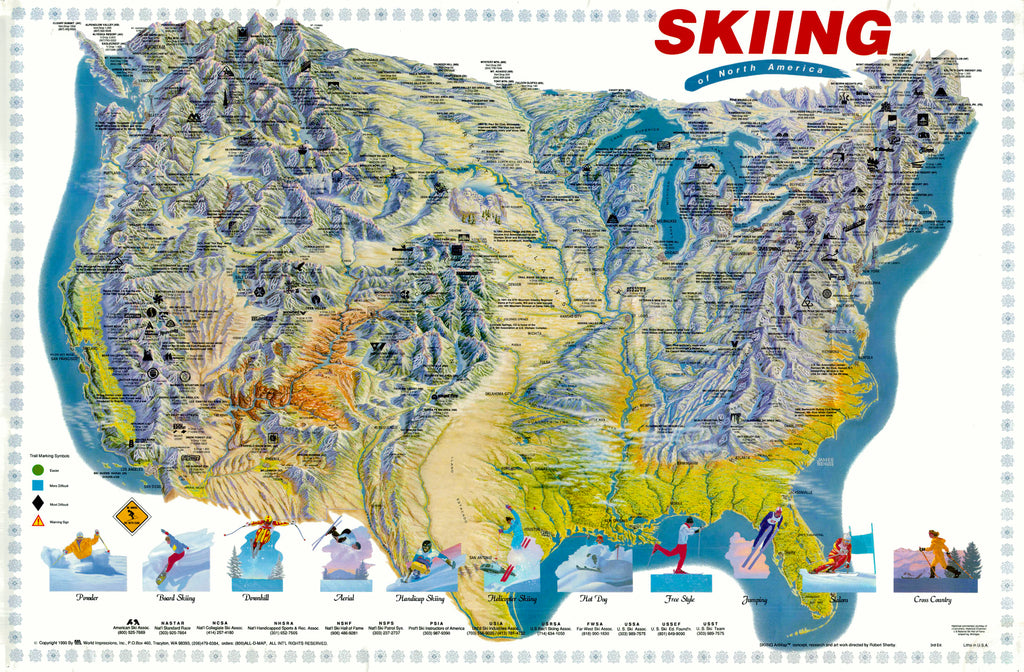 (Thematic - U.S.) Skiing of North America – The Old Map Gallery