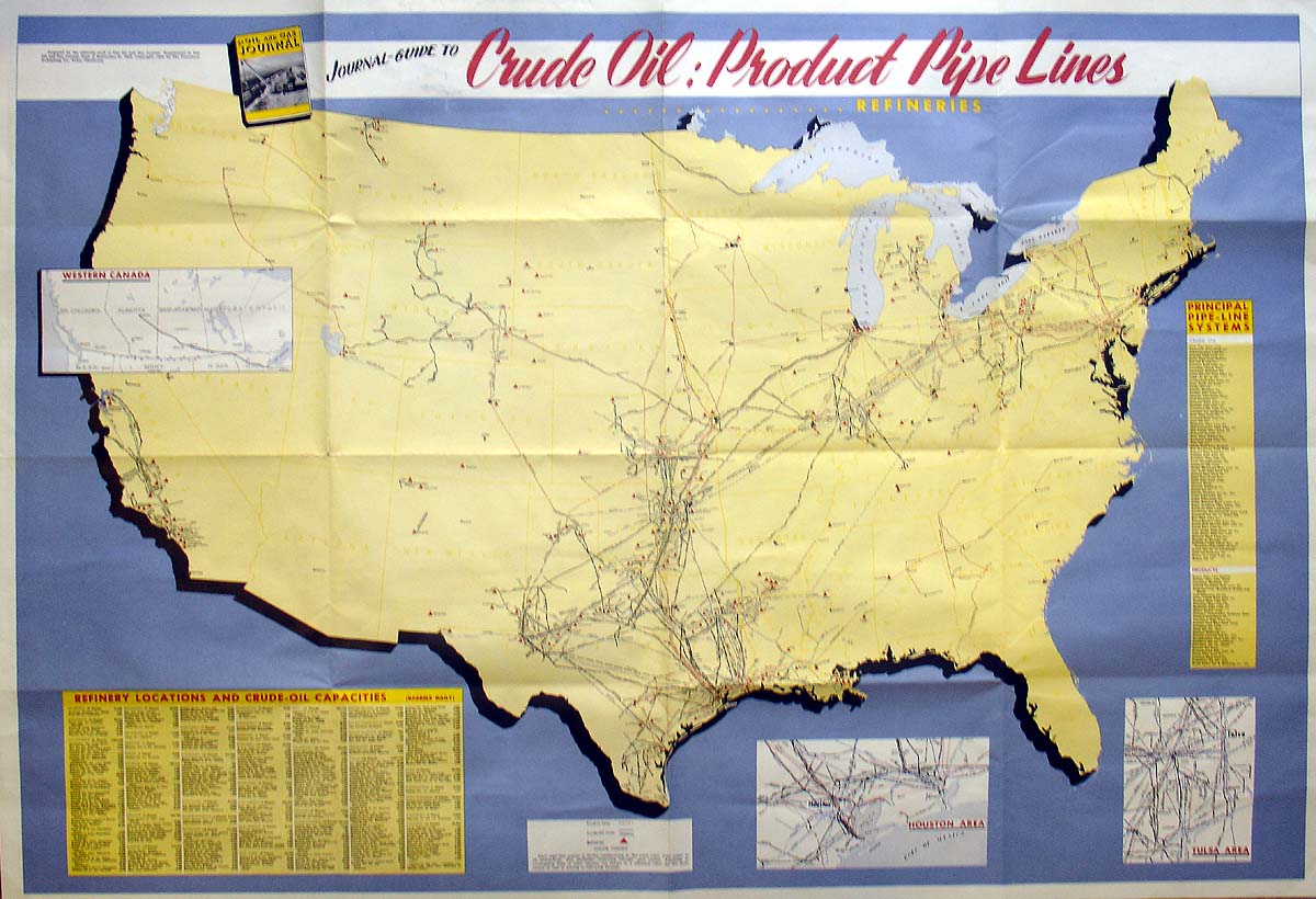 (United States) Crude Oil; Product Pipe Lines – The Old Map Gallery