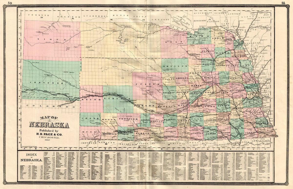 (NE.) Map of Nebraska – The Old Map Gallery