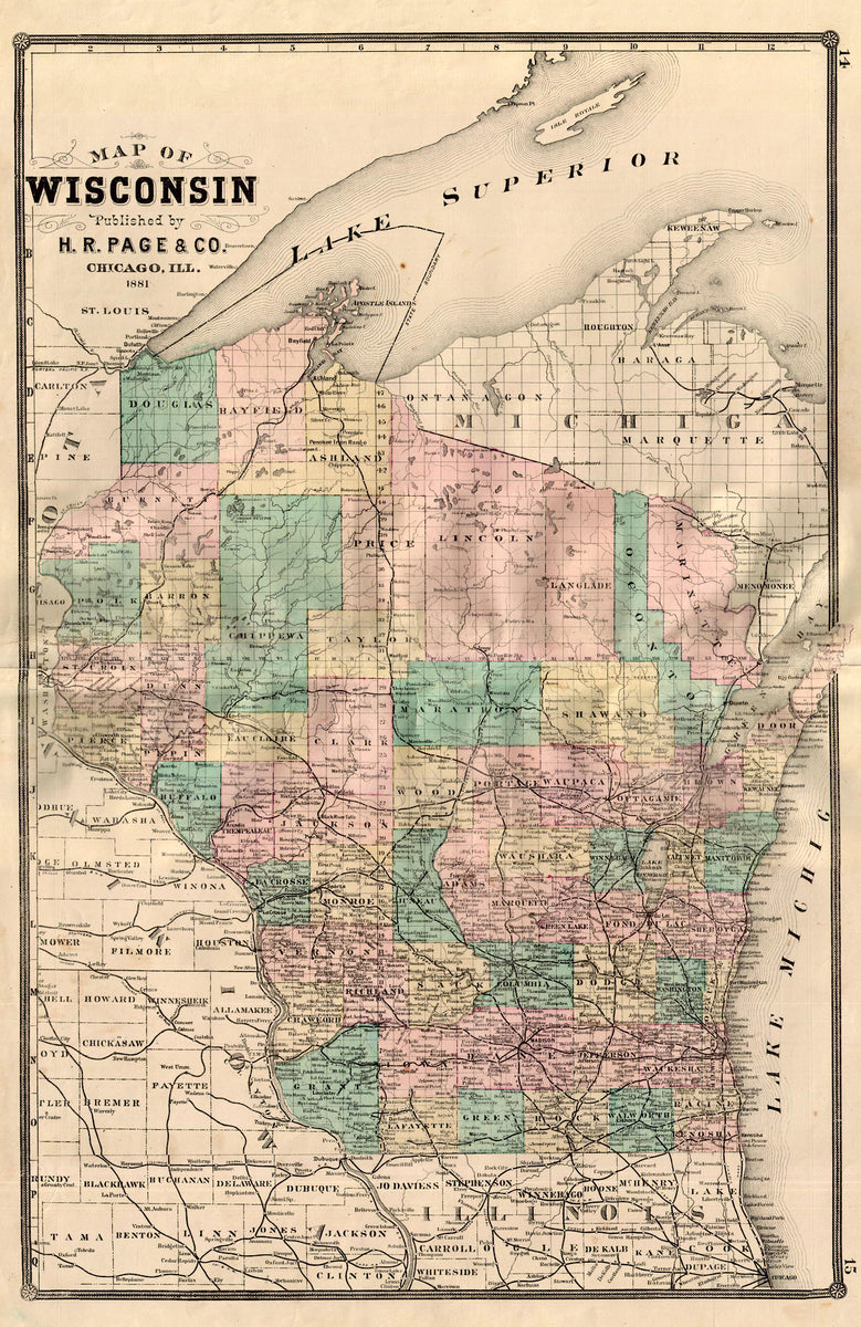 (WI.) Map of Wisconsin – The Old Map Gallery