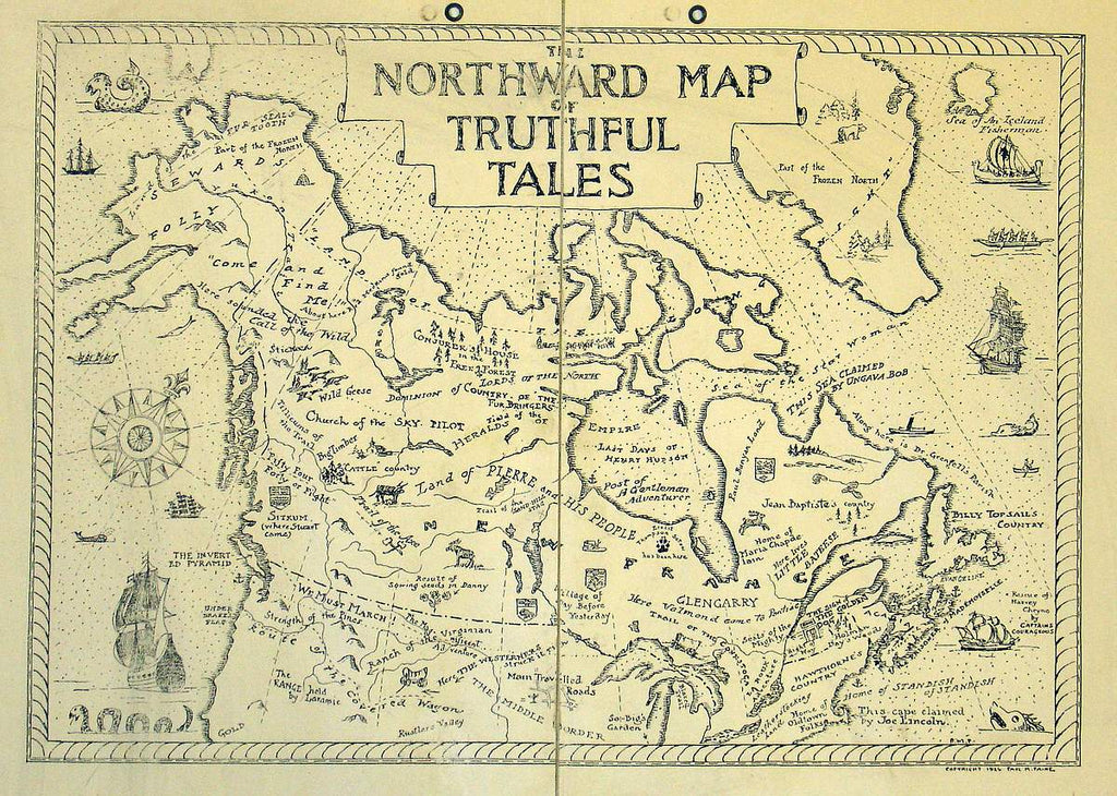 The Northward Map of Truthful Tales – The Old Map Gallery