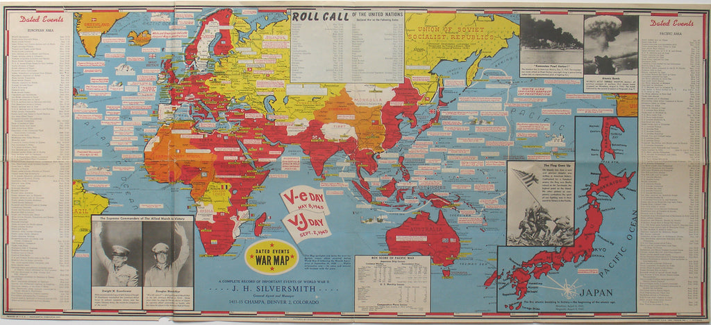 (World - WWII) Dated Events War Map – The Old Map Gallery