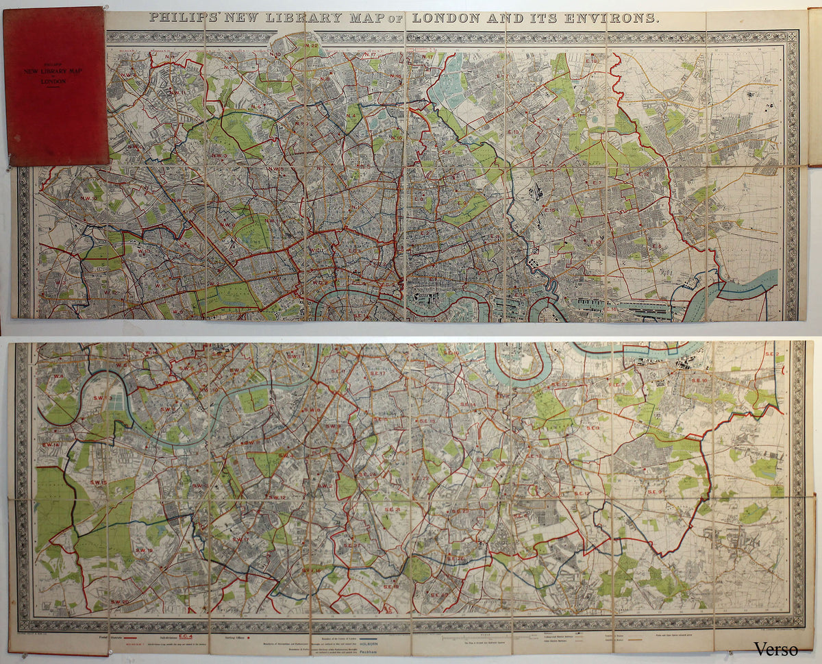 (UK - London) Philips' New Library Map – The Old Map Gallery