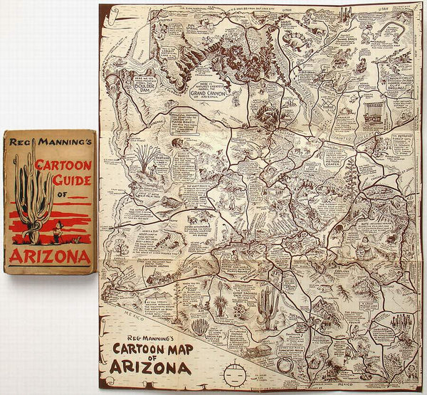 (Arizona) Cartoon Map of Arizona – The Old Map Gallery
