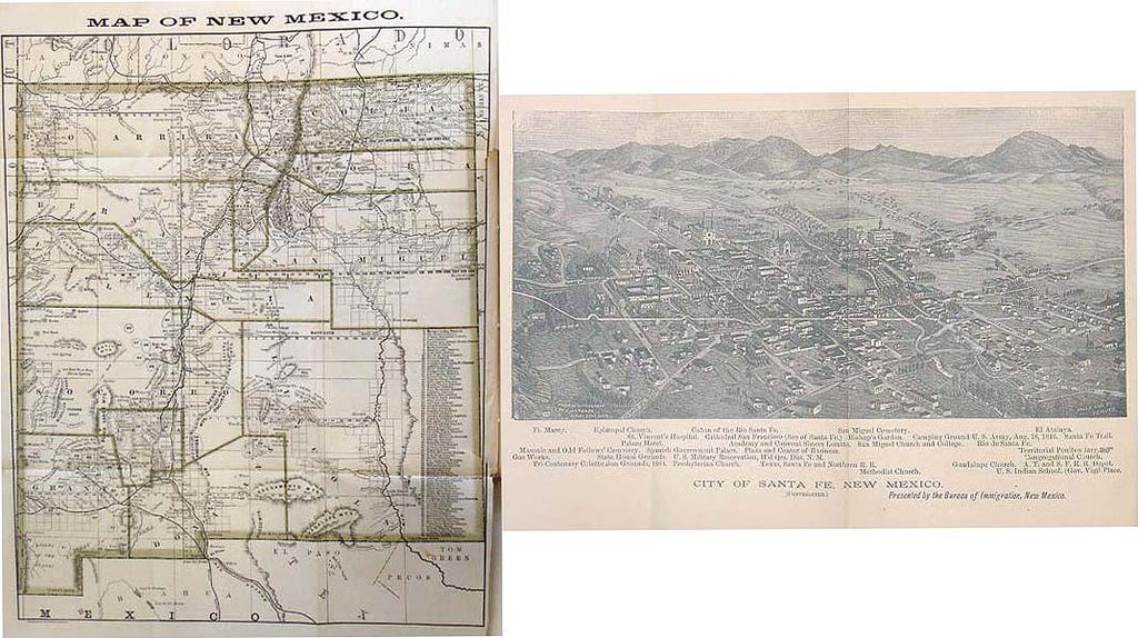 (New Mexico) Illustrated New Mexico 1885 – The Old Map Gallery