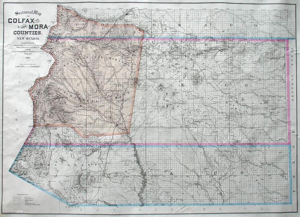 (New Mexico) Sectional Map of Colfax and Mora Counties, New Mexi – The ...