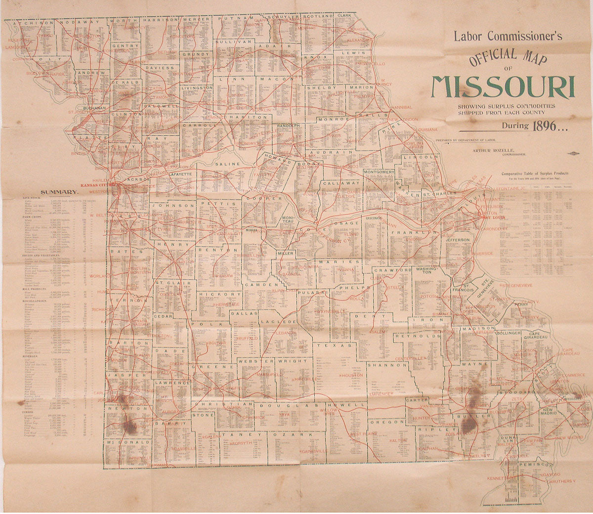 (MO.) Official Map of Missouri – The Old Map Gallery