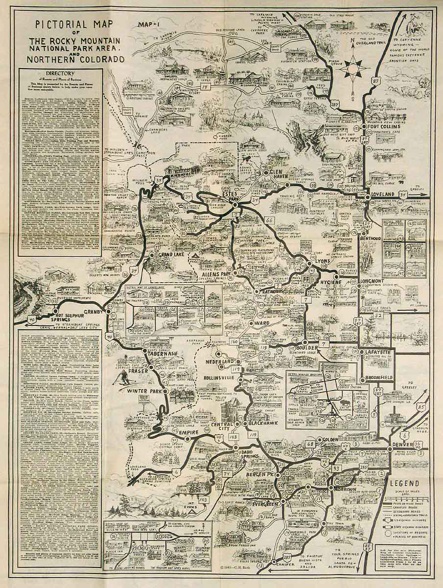 (Colorado) Pictorial Map of The Rocky Mountain National Park... – The ...