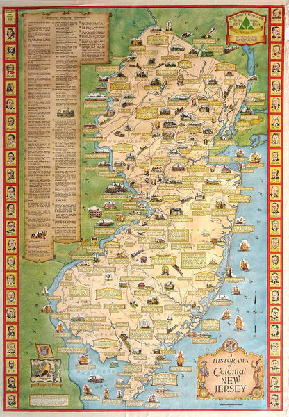 (New Jersey) A Historama of Colonial New Jersey – The Old Map Gallery