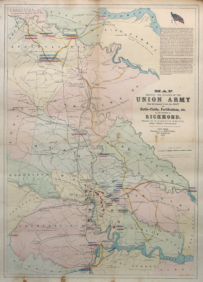 (Civil War- VA.) ...Advance of the Union Army – The Old Map Gallery