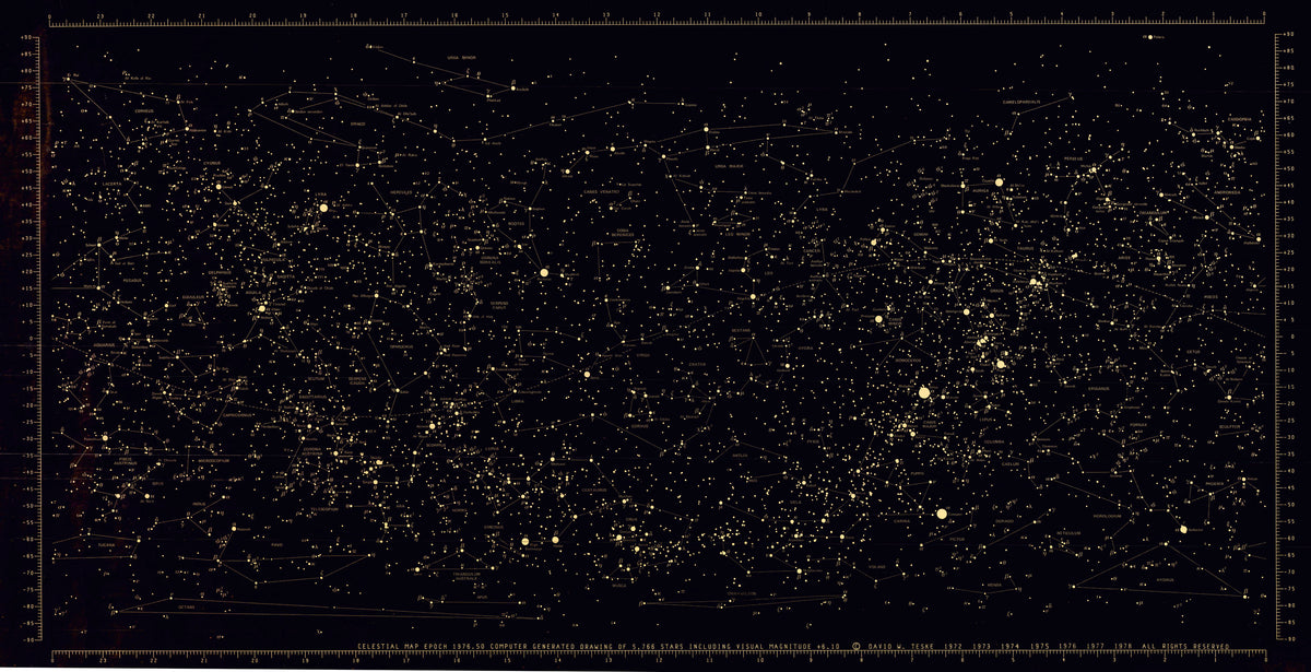 (Celestial) Celestial Map Epoch 1976.50 Computer Generated Drawings of ...