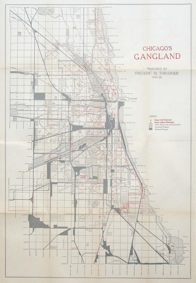 (Illinois - Chicago) Chicago's Gangland – The Old Map Gallery
