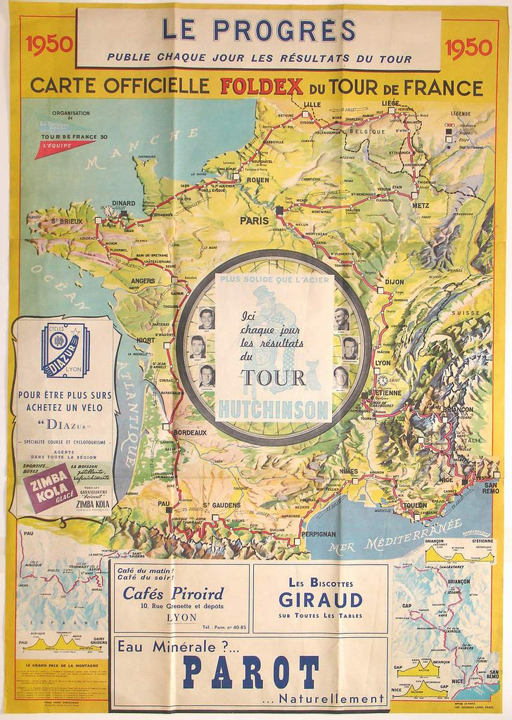 Tour De France 1950 – The Old Map Gallery