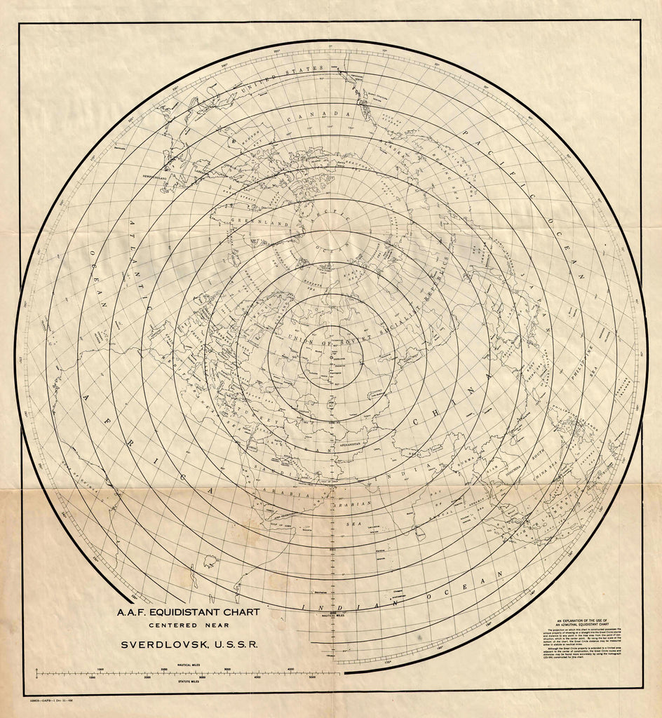 (World) A.A.F. Equidistant Chart – The Old Map Gallery