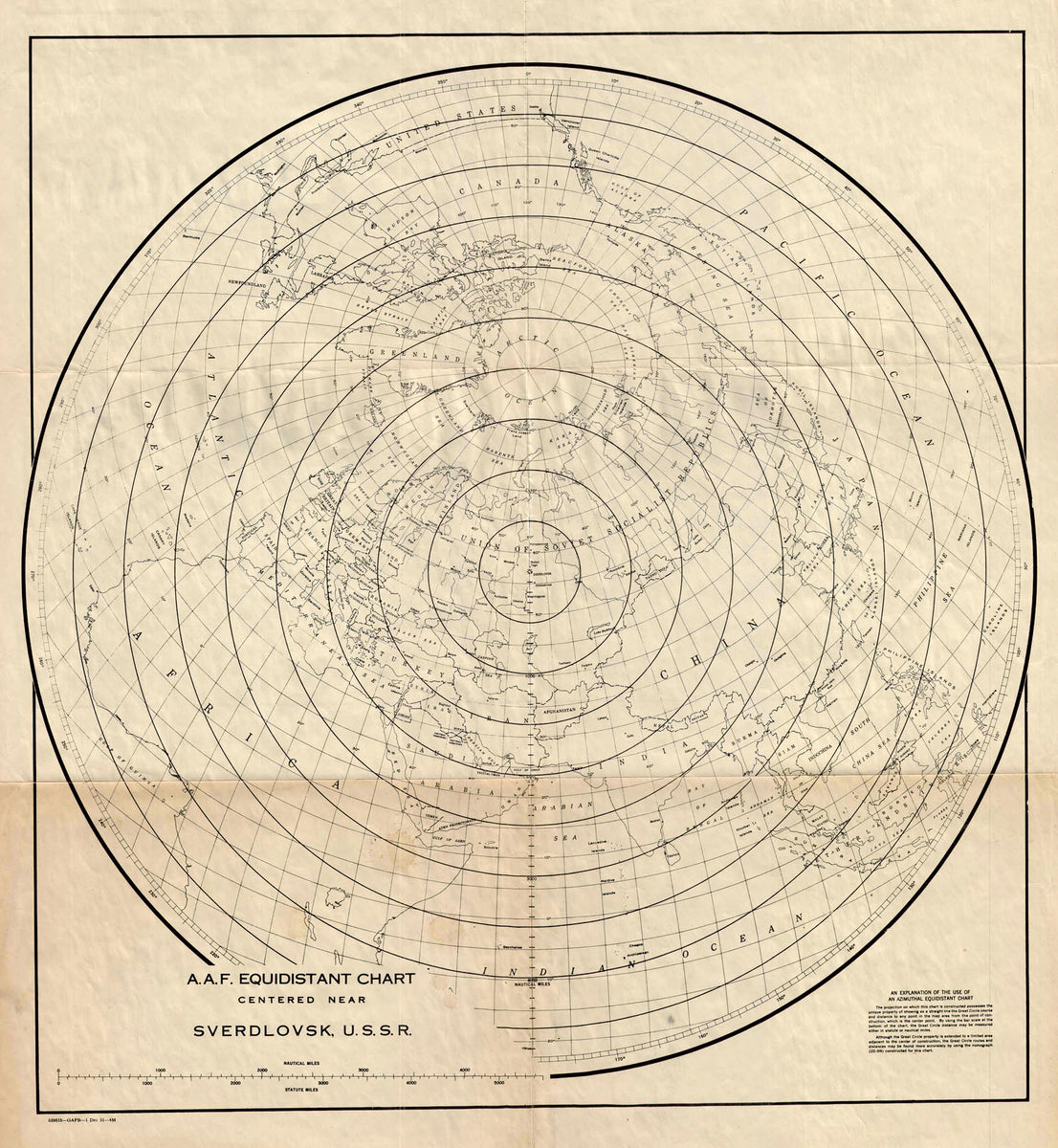 (World) A.A.F. Equidistant Chart – The Old Map Gallery