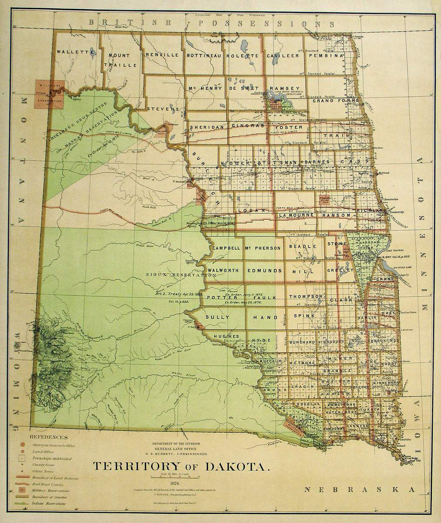 (Dakotas) Territory of Dakota – The Old Map Gallery