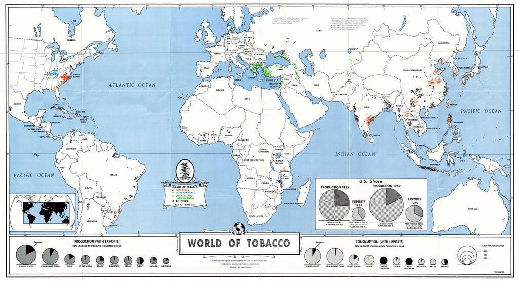 (World - Thematic) World Of Tobacco – The Old Map Gallery