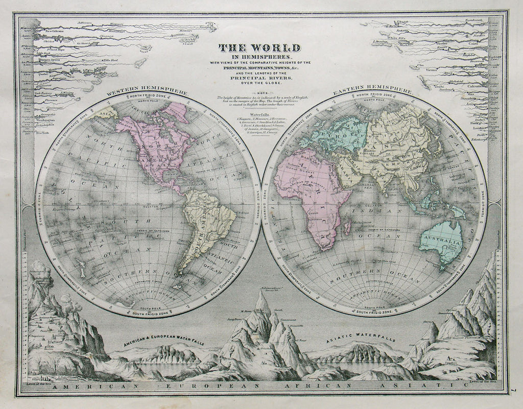 (World) The World In Hemispheres... – The Old Map Gallery