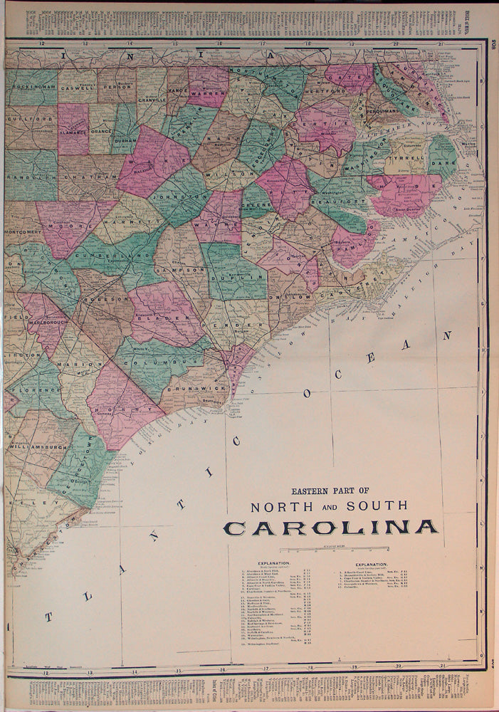 Eastern Part of North and South Carolina – The Old Map Gallery