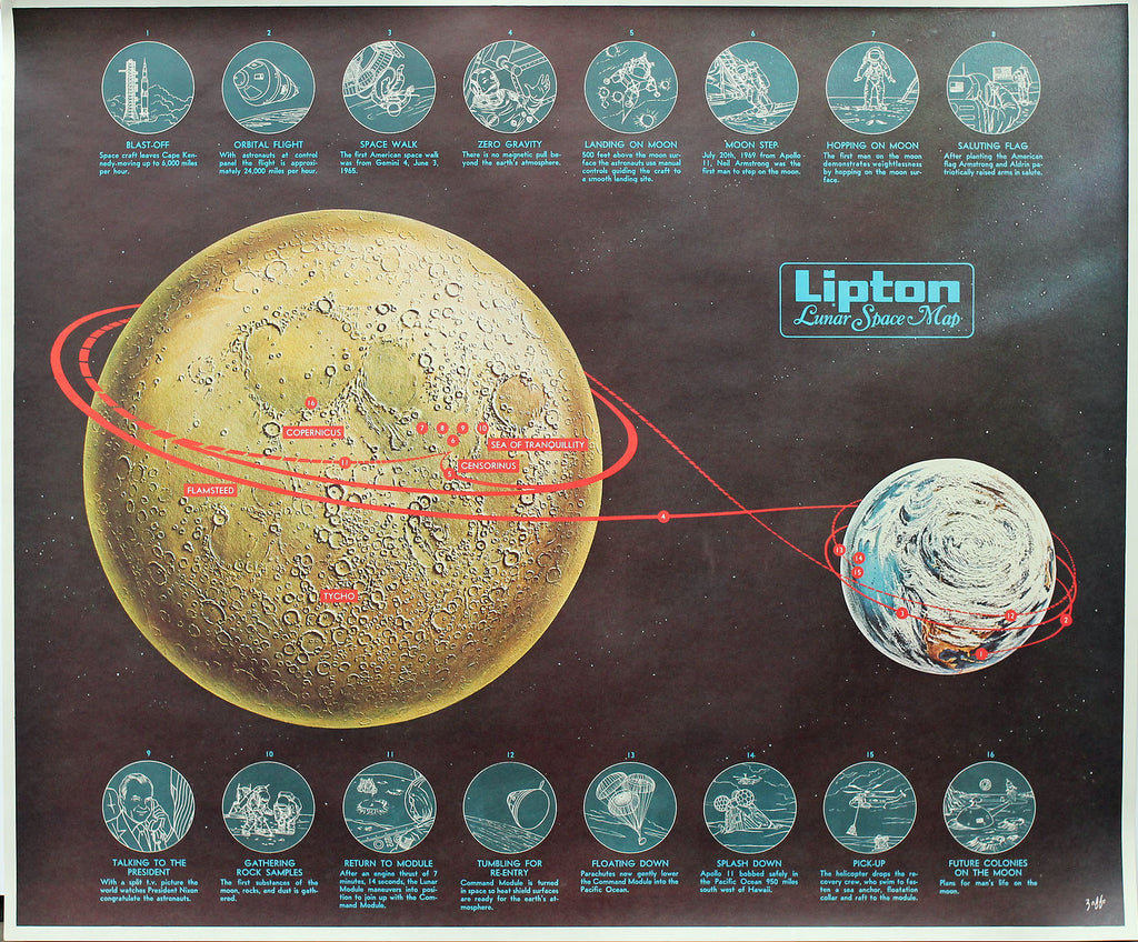 (Moon) Lunar Space Map – The Old Map Gallery