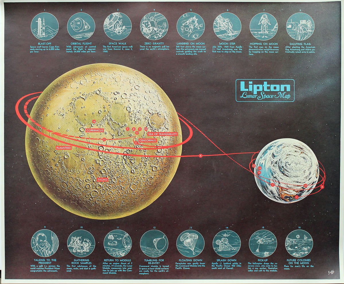 (Moon) Lunar Space Map – The Old Map Gallery